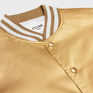 Celine Embroidered Tiger Teddy Jacket In Satin-finish Nylon