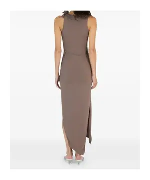 Coperni Asymmetrical Dress With Floral Appliqu - Brown