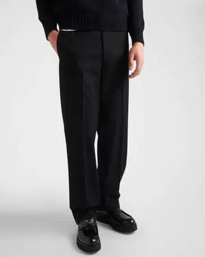 Prada Brushed Leather Loafers With Enameled Metal Logo
