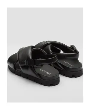 Prada Padded Nappa Leather Crisscross Sandals