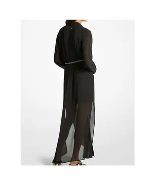 Michael Kors Sheer Belted Shirt Dress