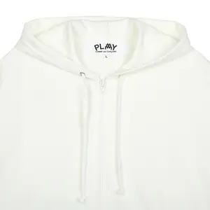 Comme Des Garçons Heart Patch Zip-up Hoodie - White