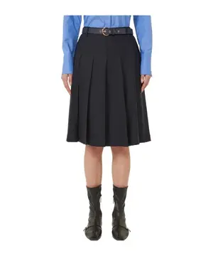 Max Mara Pleated Wool Midi Skirt