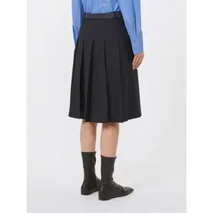 Max Mara Pleated Wool Midi Skirt