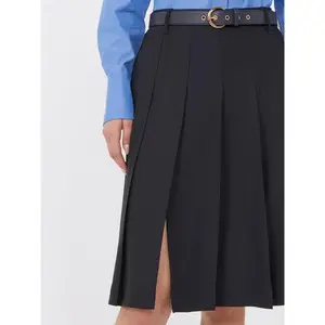 Max Mara Pleated Wool Midi Skirt