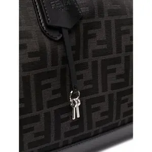 Fendi Ff Jacquard Medium Duffle Bag - Black