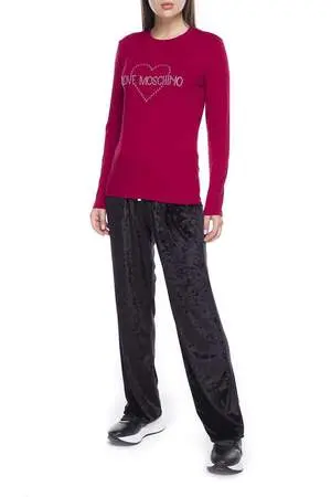 Moschino Love Heart Logo Long Sleeve T-shirt - Red