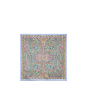 Etro Silk Scarf With Paisley Foliage Motif - Multicolor
