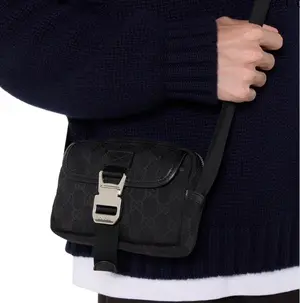 Gucci Gg Logo Engraved Mini Messenger Bag