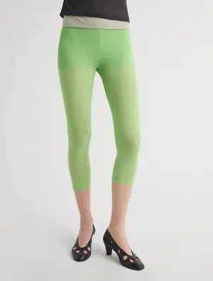 Paloma Wool Ribbed Sheer Knit Cropped Pants - Green