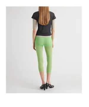 Paloma Wool Ribbed Sheer Knit Cropped Pants - Green