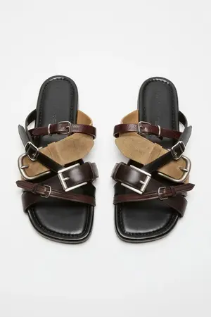 Acne Studios Buckled Leather Sandals