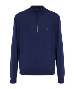 Etro Logo Embroidered Half-zip Sweater