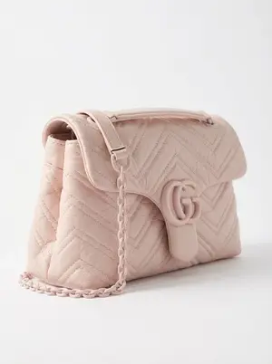 Gucci Gg Marmont Quilted Small Shoulder Bag - Light Pink