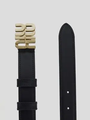 Miu Miu Logo Lettering Buckle Belt - Black