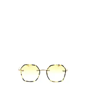 Barton Perreira Rhonda Geometric Frame Sunglasses - Yellow
