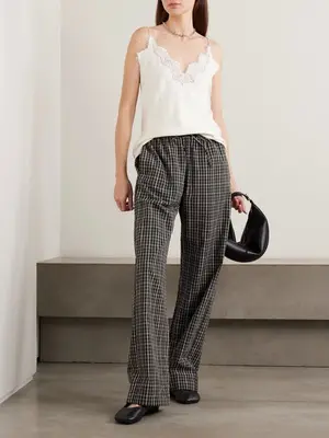 RÓHE Plaid Wide-leg Trousers