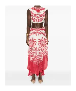 Farm Rio Floral Pattern Cut-out Maxi Dress