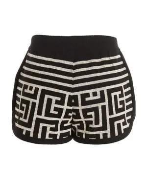 Balmain Monogram Jacquard Wool Shorts