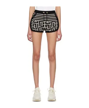 Balmain Monogram Jacquard Wool Shorts
