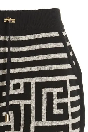 Balmain Monogram Jacquard Wool Shorts