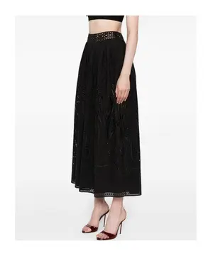 Alberta Ferretti Lace Panel Midi Skirt