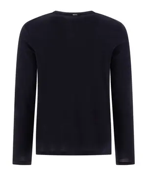 Herno Long-sleeved Crewneck Knitted T-shirt - Blue