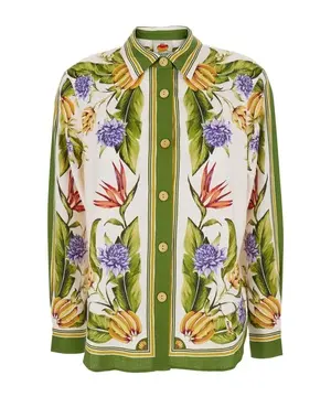 Farm Rio Botanical Print Button-up Shirt