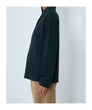 THE ROW Roddie Cotton Jersey Long Sleeve Polo Shirt - Black