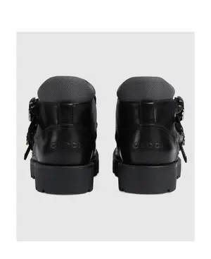 Gucci Buckled Leather Ankle Boots