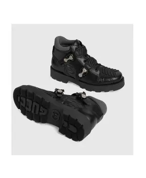 Gucci Buckled Leather Ankle Boots