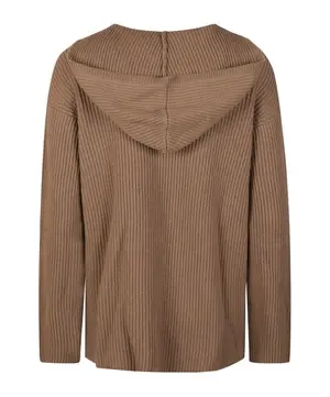 Max Mara Hooded Ribbed Jumper