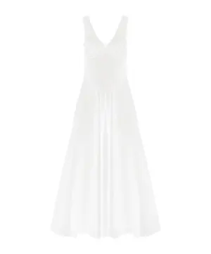 Alaïa V-neck Midi Dress With Criss-cross Back Straps