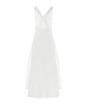Alaïa V-neck Midi Dress With Criss-cross Back Straps