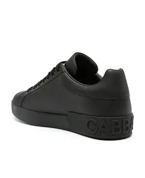 Dolce & Gabbana Portofino Lace-up Sneakers - Black