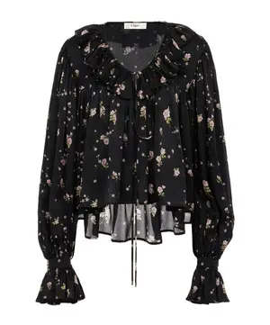 CHLOÉ Chloé Maxi Gathered Ruffle Top With Liberty Print