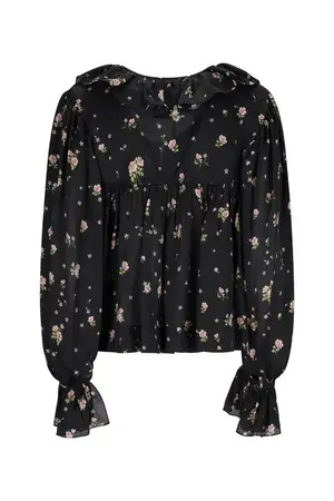 Chloé Maxi Gathered Ruffle Top With Liberty Print