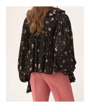 Chloé Maxi Gathered Ruffle Top With Liberty Print
