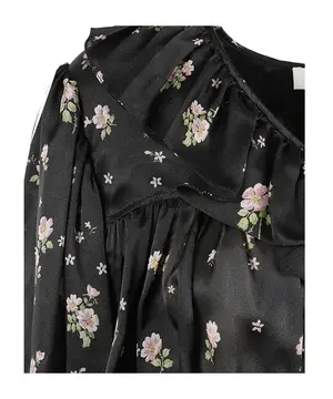 Chloé Maxi Gathered Ruffle Top With Liberty Print
