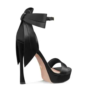 Dior Satin Platform Sandals With Bow Detail