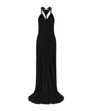 Christopher Esber Chime Cocoon V-neck Maxi Dress With Wooden Hardware