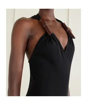 Christopher Esber Chime Cocoon V-neck Maxi Dress With Wooden Hardware