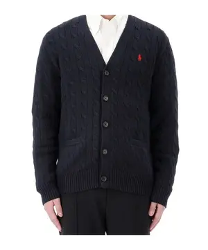 Polo Ralph Lauren V-neck Long-sleeved Cardigan With Embroidered Pony