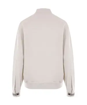 Brunello Cucinelli Long Sleeved Zip-up Sweatshirt - White