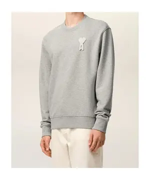 AMI Paris De Coeur Long Sleeve Sweatshirt - Gray