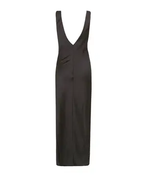 Pinko V-neck Maxi Dress With Knotted Belt And Side Slit