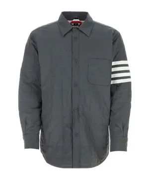 Thom Browne 4-bar Padded Shirt Jacket - Medium Grey