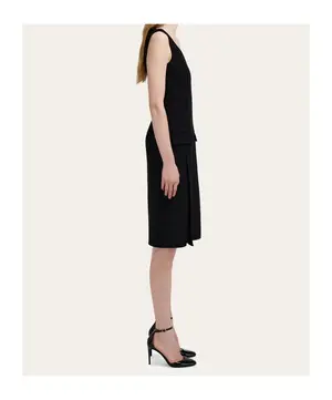 FERRAGAMO Sleeveless V-neck Dress With Flap Pockets And Slit