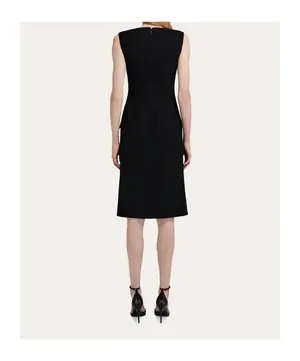 FERRAGAMO Sleeveless V-neck Dress With Flap Pockets And Slit