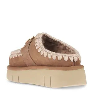 Mou Bounce Logo Lettering Clogs - Pink Brown